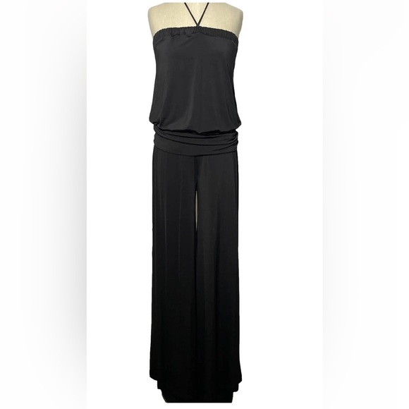 Analili | Pants & Jumpsuits | Analili Black Wide Leg Strapless Jumpsuit ...